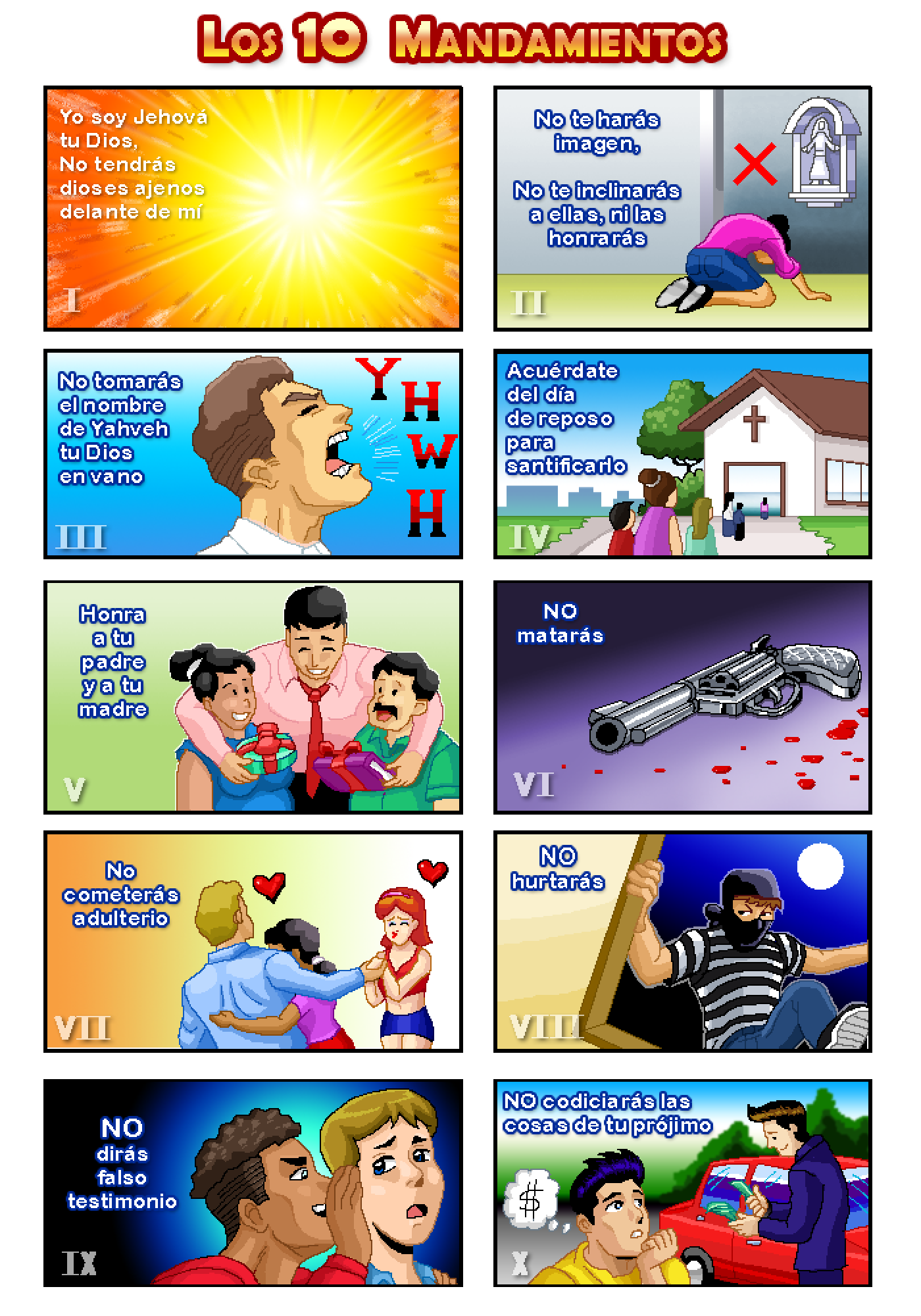 Los 10 Mandamientos - Cristo Dibujos