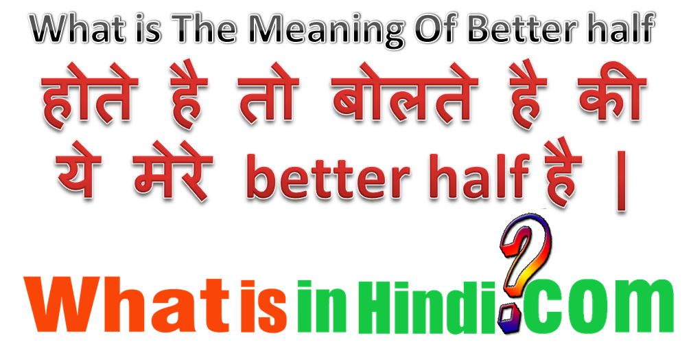 better half का मतलब क्या होता है | What is the meaning of Better half ...
