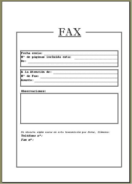 Caratula de fax plantilla gratis - Imagui
