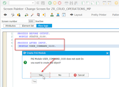 SAP ABAP Central: CRUD Operations in Module Pool