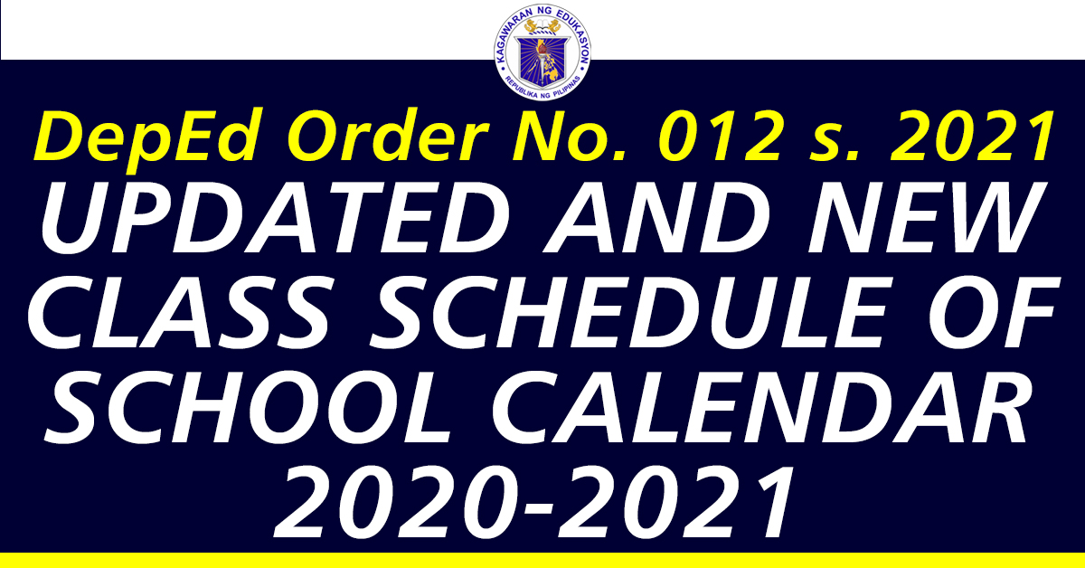 DepEd Announces the Amendments to School Calendar 2020-2021 - The ...
