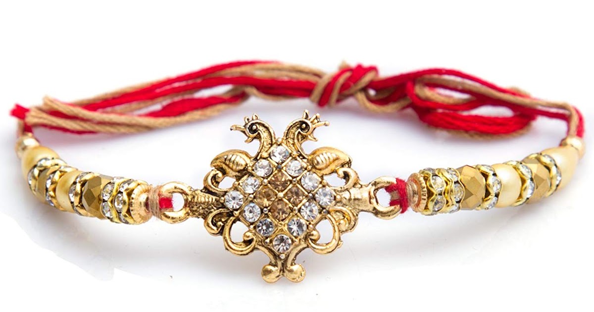 To The Nines Elegant Golden Rakhi/Band for Beloved Brother - Unique Rakhis