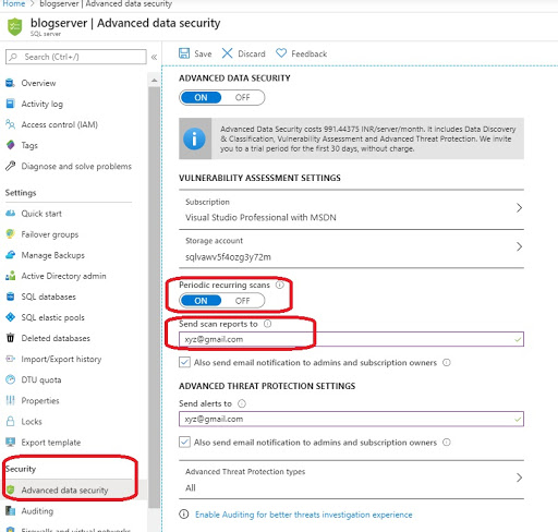 Azure Sql Vulnerability Assessment