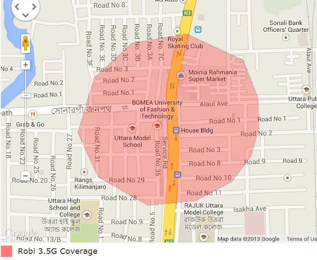 Robi 3G: Robi 3.5G Coverage Map