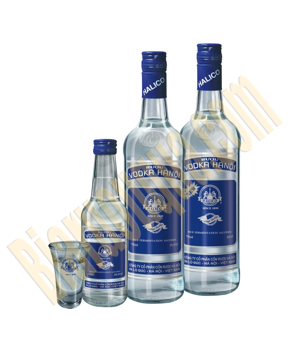 Rượu Vodka Hà Nội tem xanh Halico 1898 39.5% chai 700ml