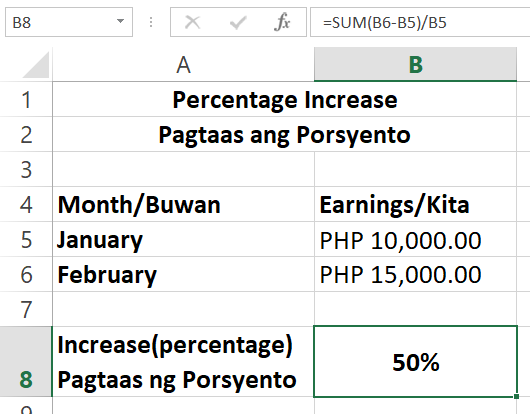 How to Calculate Percentage Increase (EXCEL) "Paano Makalkula ang ...