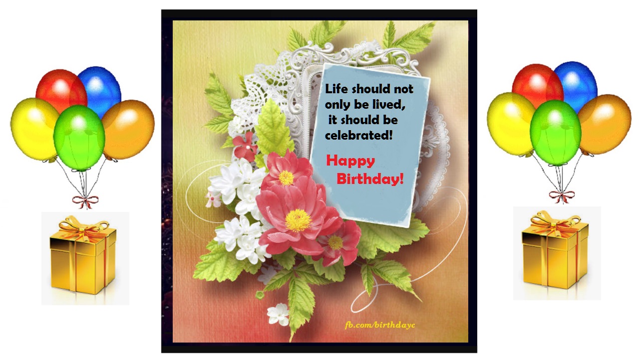 Flowering, meaningful, textual, birthday celebration card - HBDAY.ART