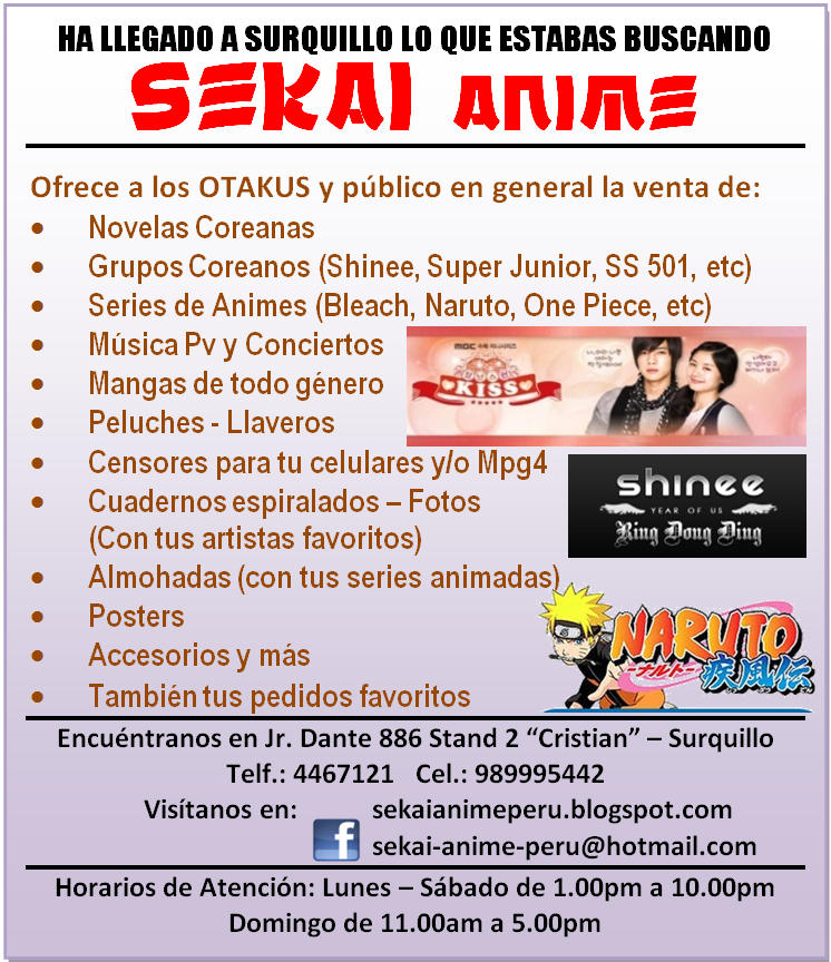 Sekai Anime: FLYER DE LA TIENDA
