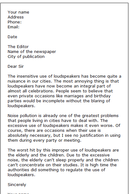 Formal Letter Format To Newspaper Editor - Birthday Letter