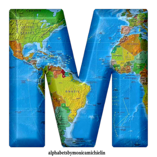M. Michielin Alphabets: REALISTIC WORLD MAP ALPHABET LETTER PNG, NUMBER ...