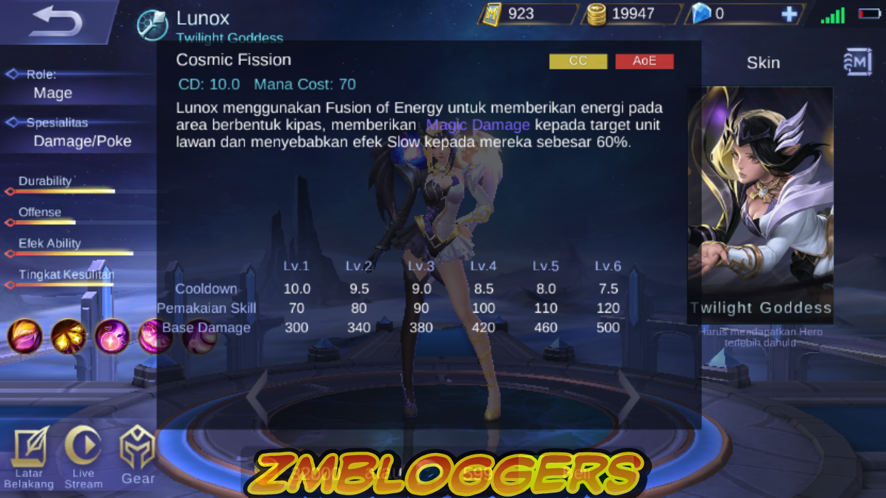 Skill dan Build Lunox Terbaru Mobile Legends - Trik Main Games
