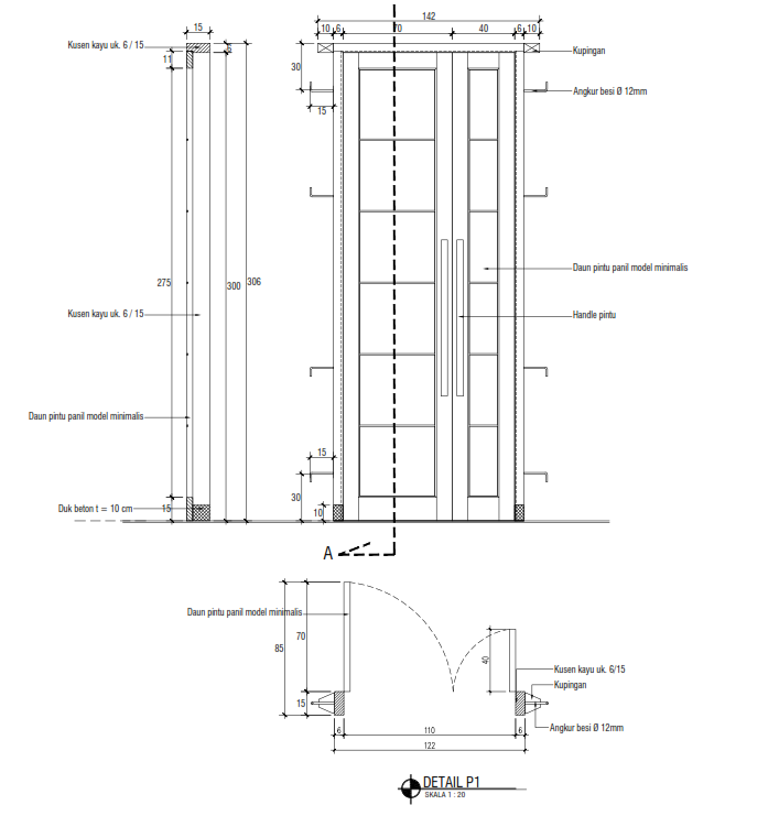 AutoCAD Tutorial: GAMBAR DETAIL PINTU