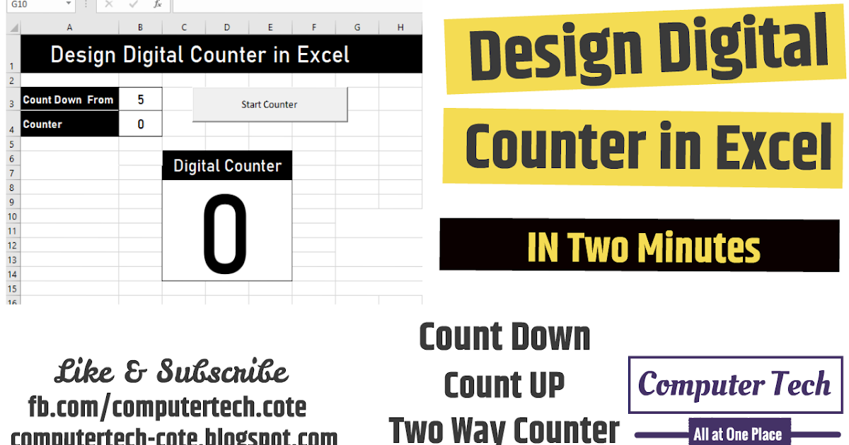 Design Digital Counter In Excel Design Digital Counter In Excel