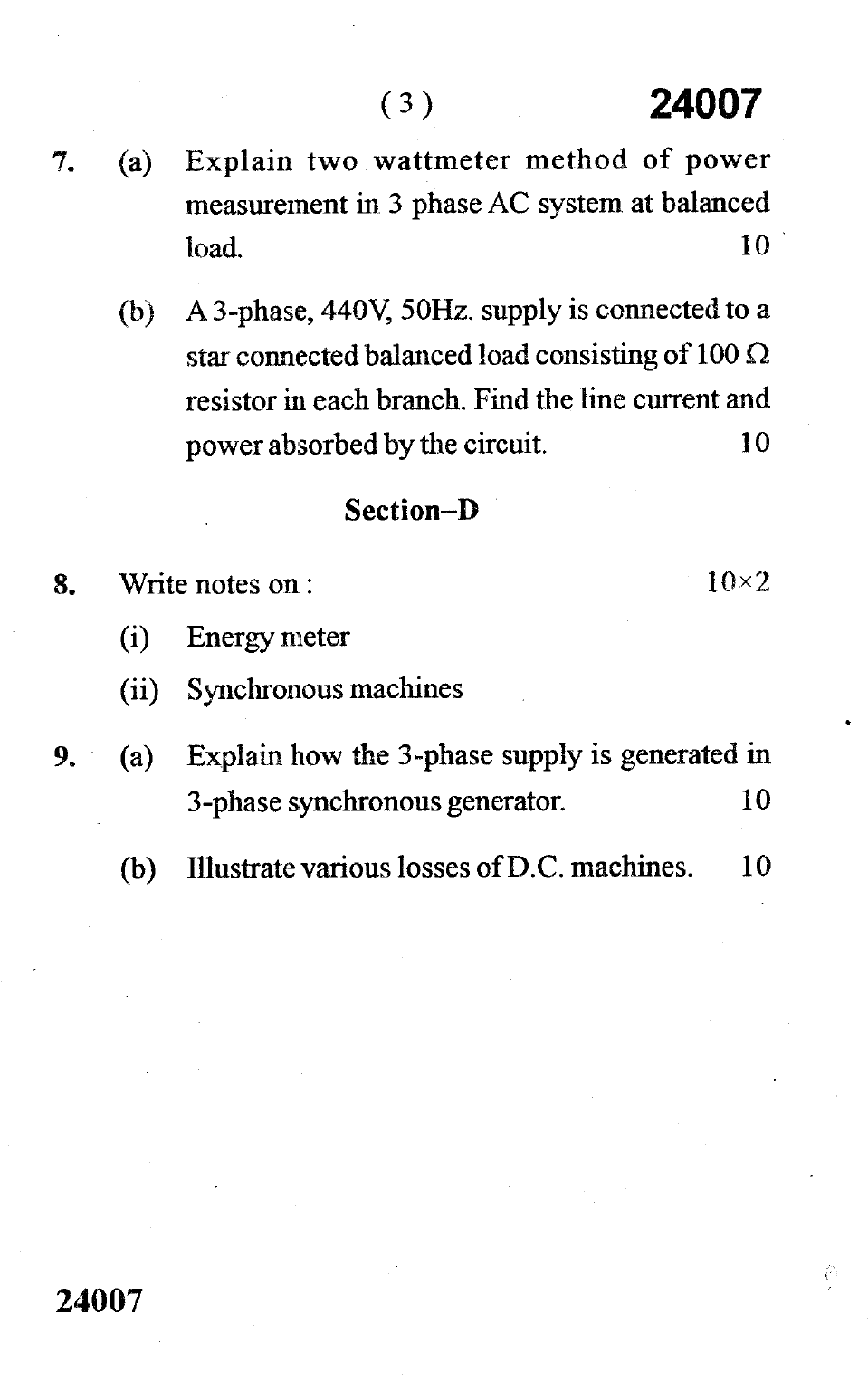 MDU B.Tech 2nd Semester Basics of Electrical Technology May 2018 Question Paper - University ...
