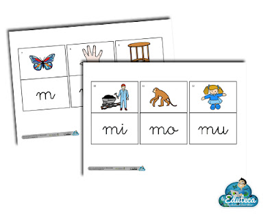 RECURSOS INFANTIL | Tarjetas silábicas: Letra M ~ La Eduteca