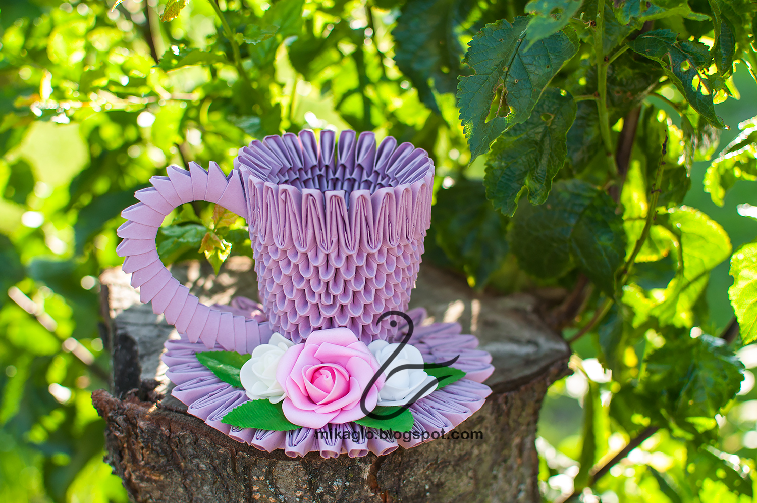 Origami 3d - mikaglo: 735. Filiżanka z origami / 3d origami tea cup
