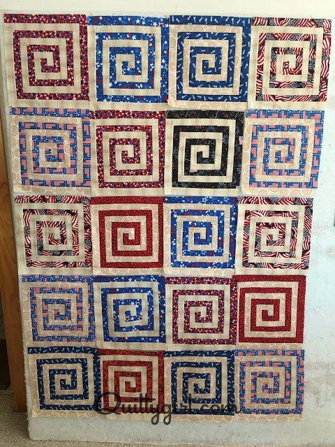 Alycia Quilts - Quiltygirl: SEUFO and !! A new Greek Key Log Cabin started