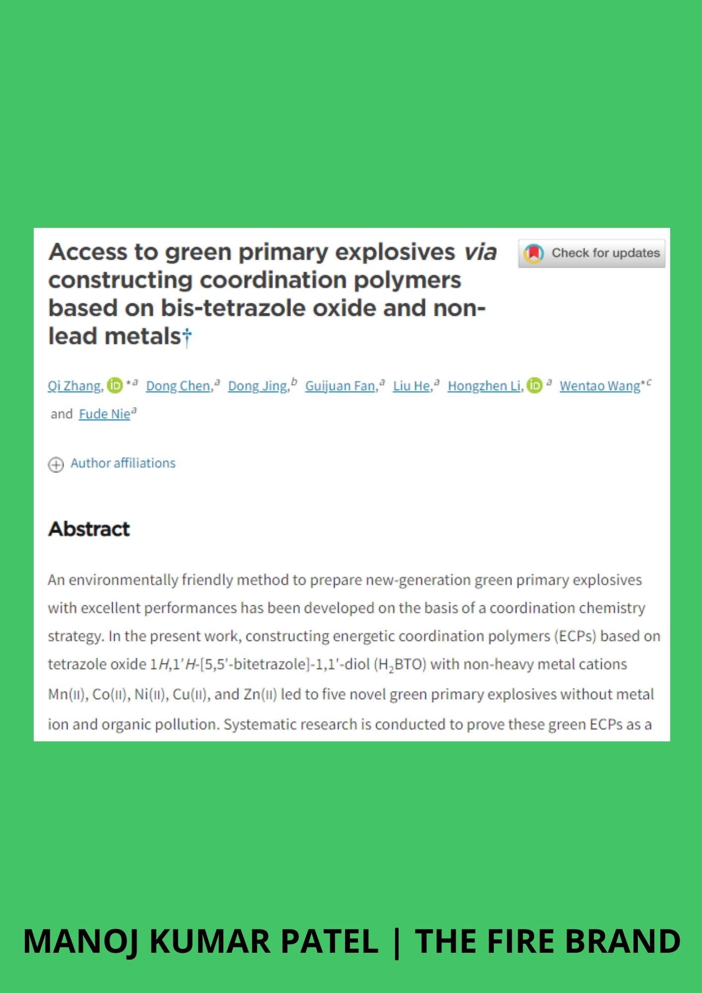 GREEN EXPLOSIVES WILL BE COMING TO A MINE NEAR YOU