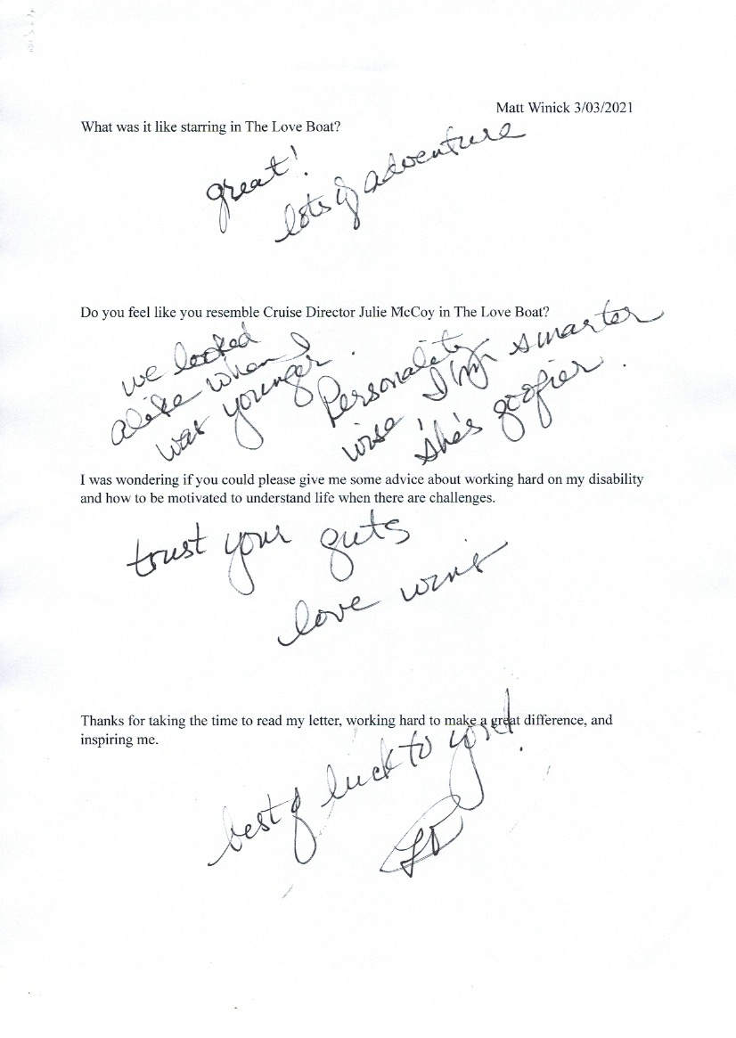 Mattsletters: Ms. Lauren Tewes actress (The Love Boat)