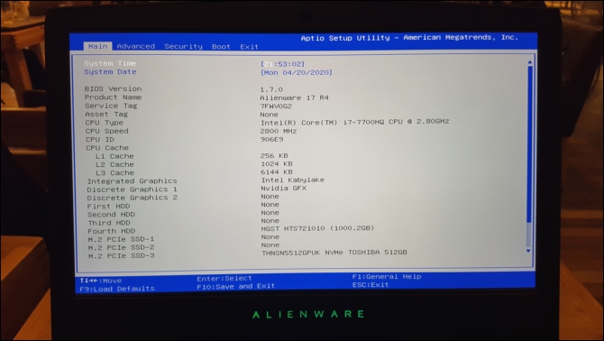 Alienware Laptop Repair Bios System Setup Windows 10 Refreshment Images