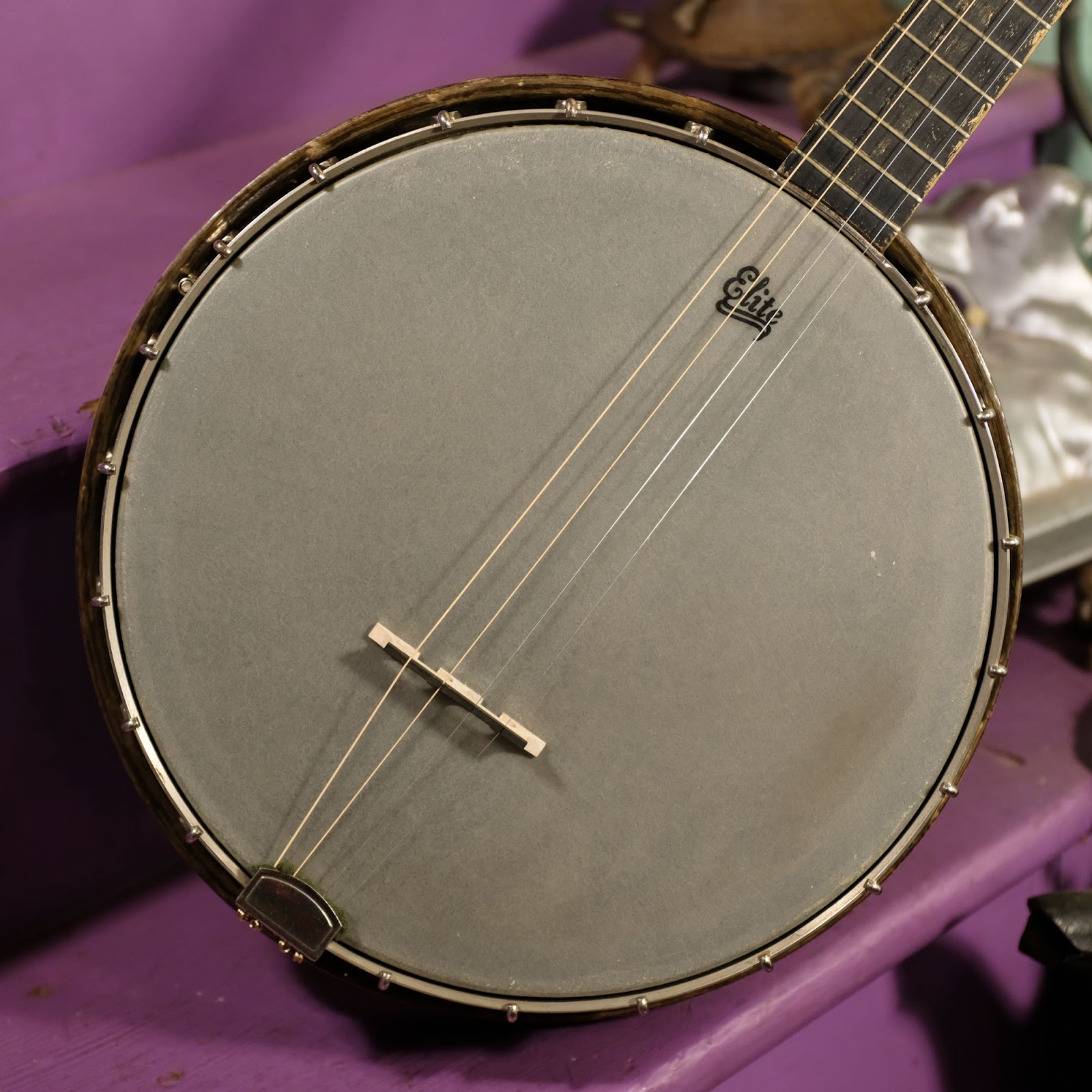 1920s Lange "Banner Blue" Resonator Tenor Banjo