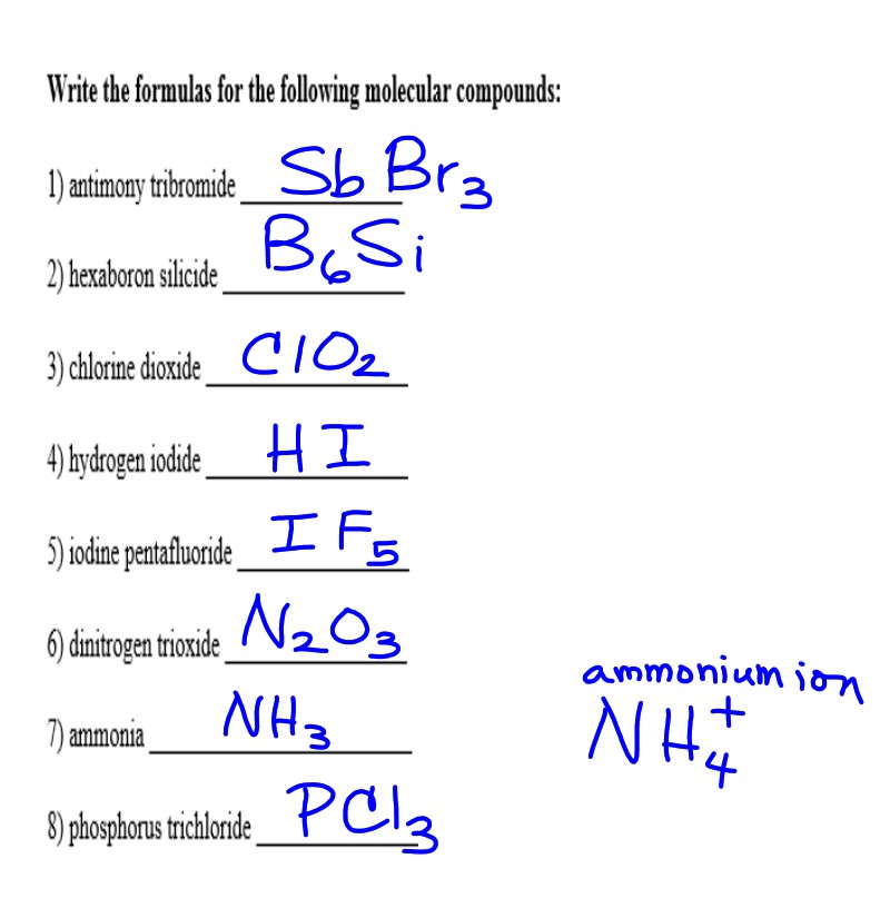 Chemistry Notes On Naming Binary Molecular Compounds Continued chemistry-notes-on-naming-binary-molecular-compounds-continued