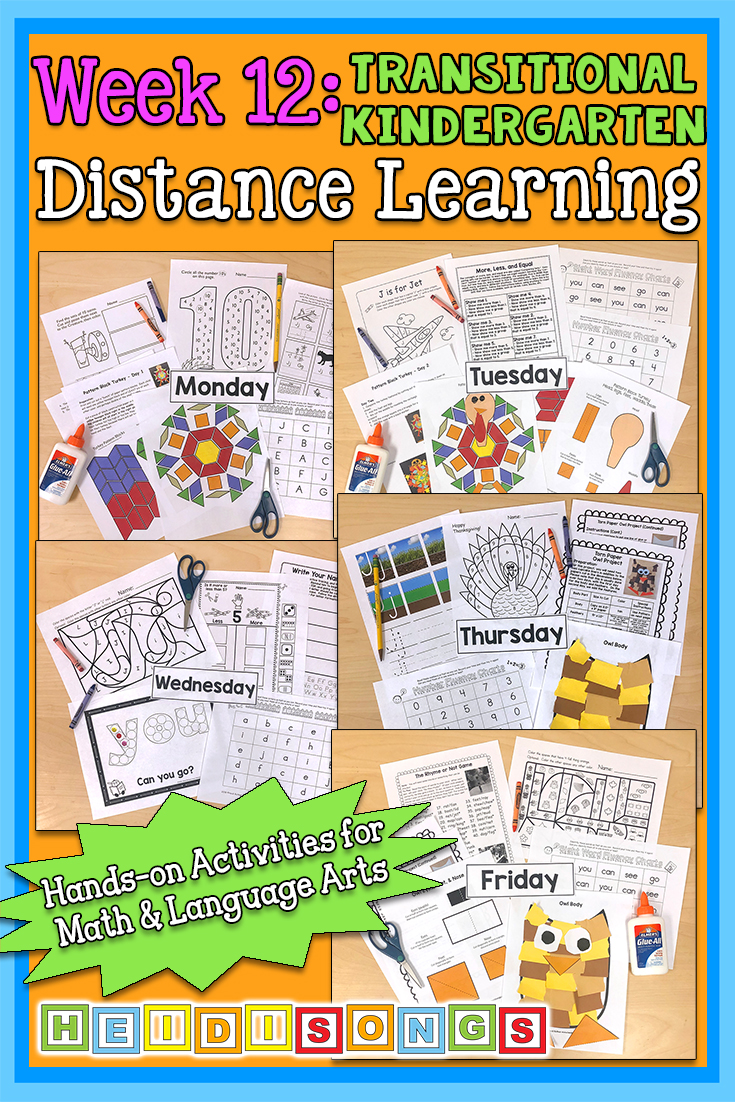 Fall WEEK 12 - TK Distance Learning Packet! (NO PREP PRINTABLES!)