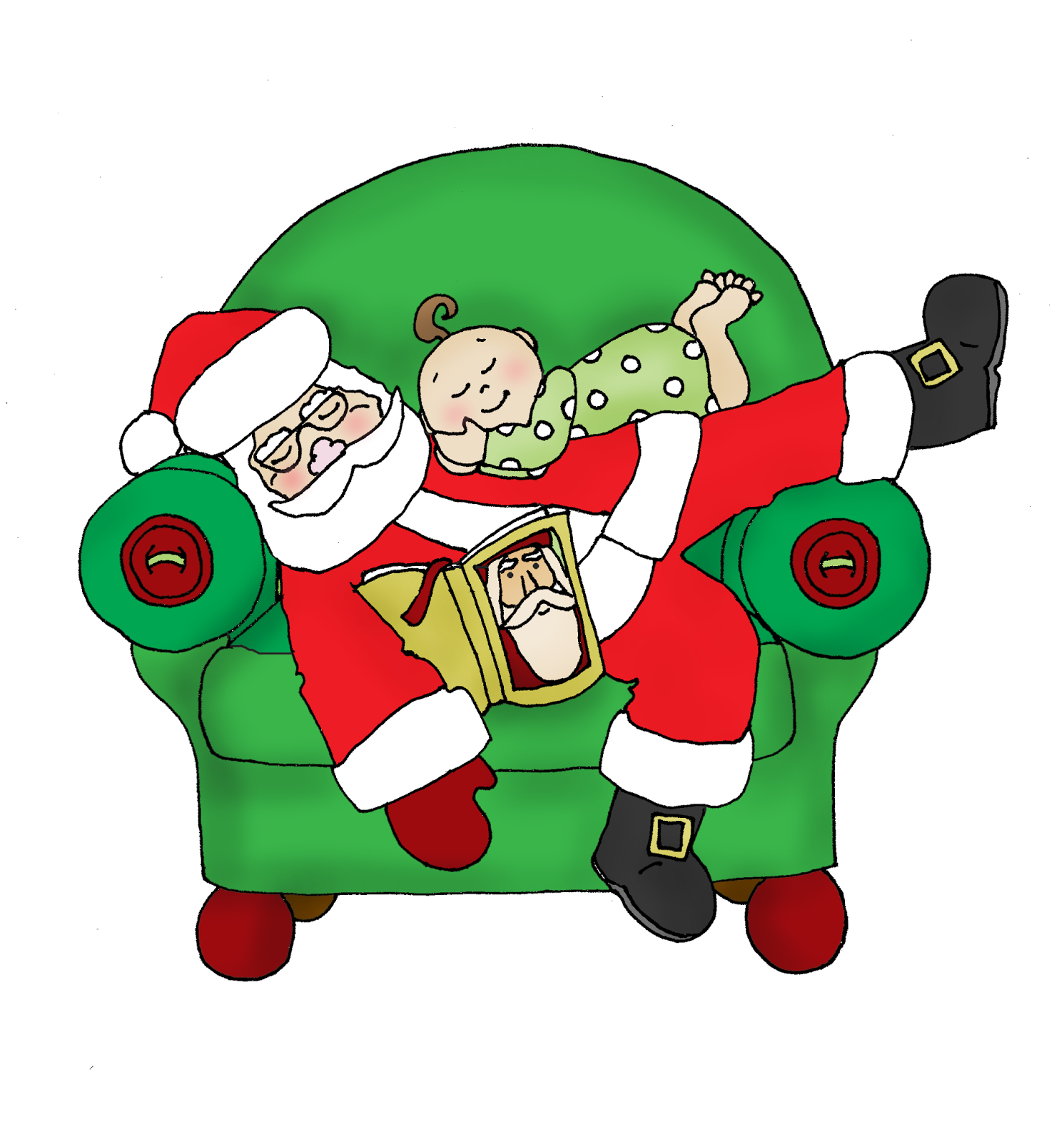 Santa Resting Clip Art