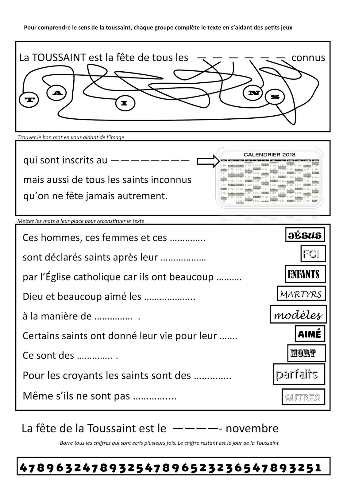 Activités caté, jeux pour la Toussaint