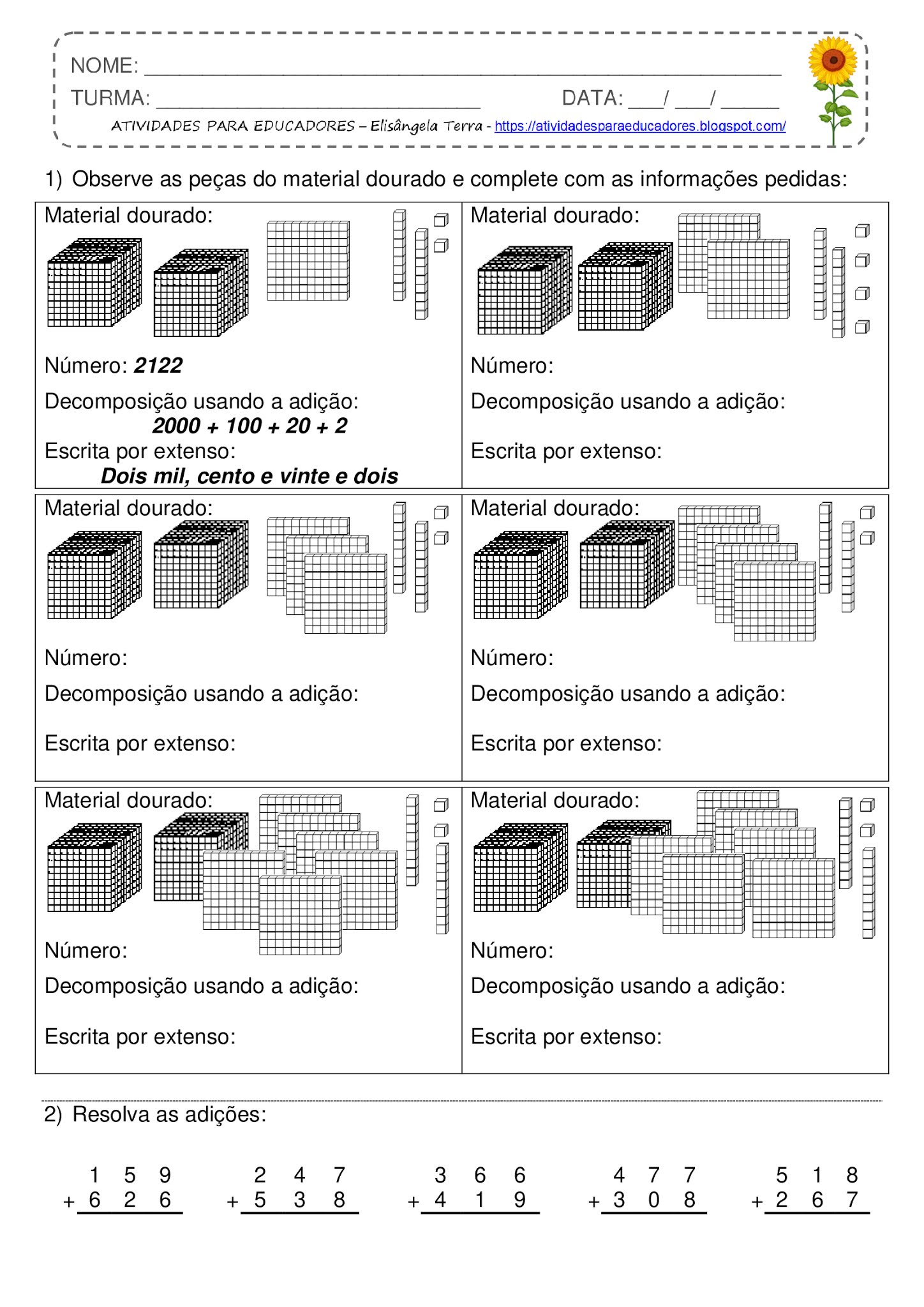 Atividades Com Unidades De Milhar - LIBRAIN