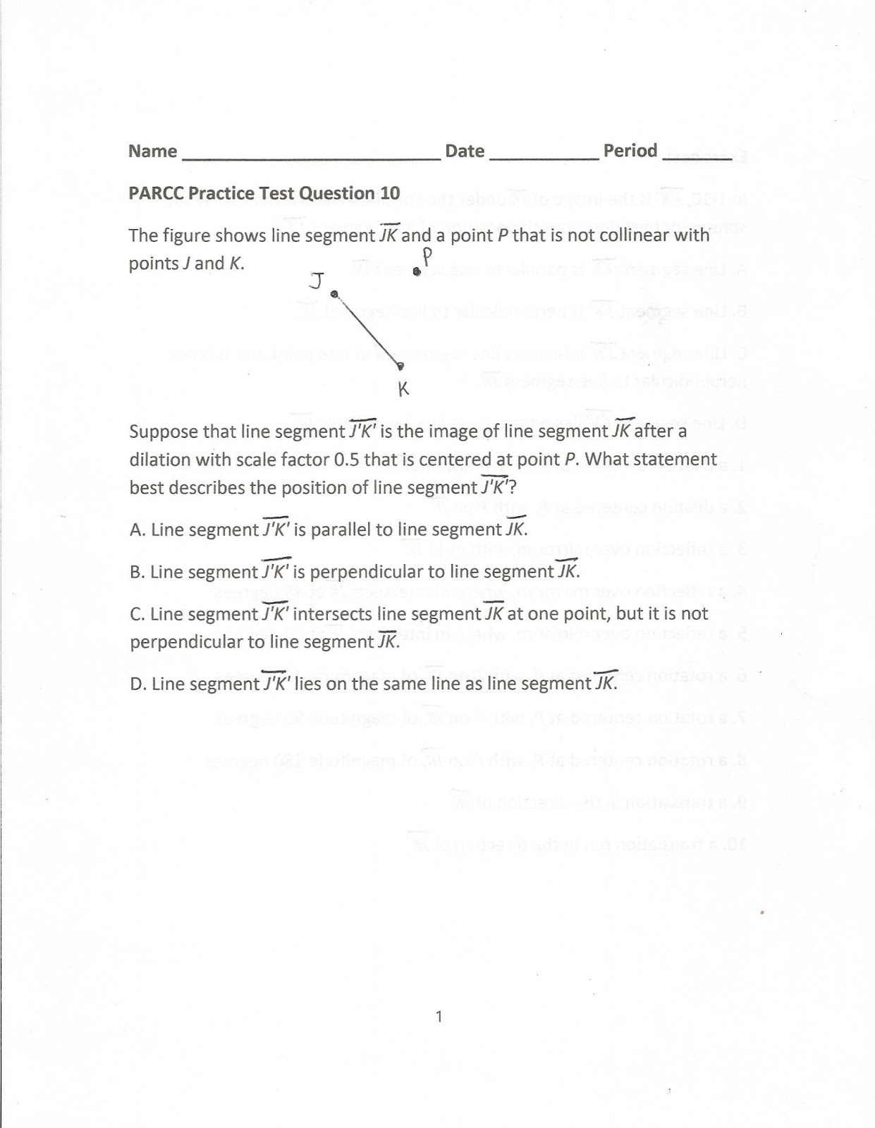 Geometry, Common Core Style: PARCC Practice Test Question 10 (Day 153)