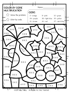 An Apple For The Teacher: New Years Color By Number Worksheets