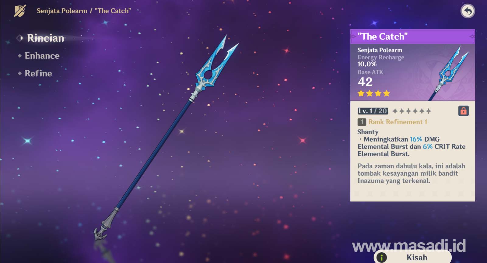 Cara Mendapatkan Senjata Polearm The Catch Genshin Impact - MASADI.ID