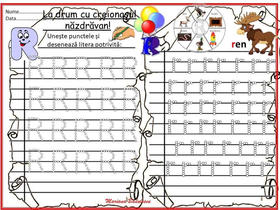 EDUCATIA CONTEAZA : LITERE PUNCTATE - ÎNVĂȚĂMÂNT PREȘCOLAR