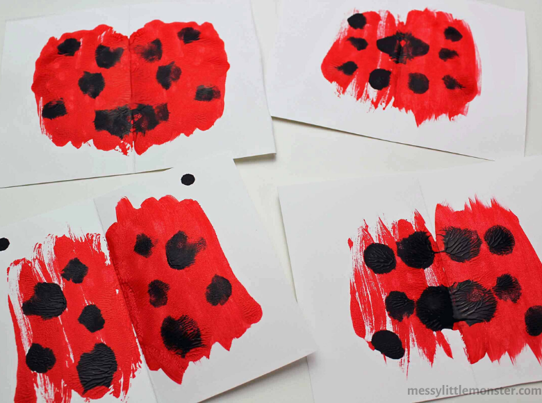 Symmetry Art - Ladybug Craft Using a Fun Squish Art Painting Technique ...