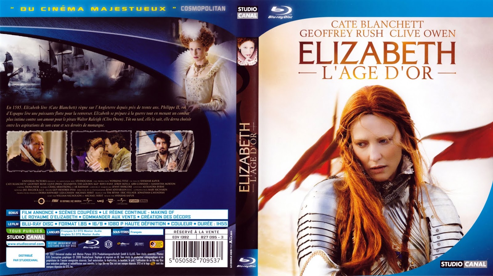 BLU-RAY JAQUETTES BLU-RAY: Elizabeth - L'age d'or