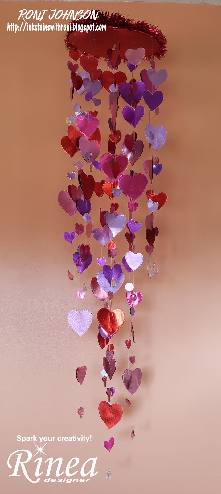 Ink Stains: Cascading Hearts Valentine's Day Mobile