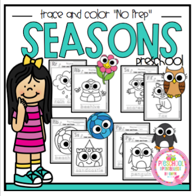 Seasons Color and Trace ~ Preschool Printables