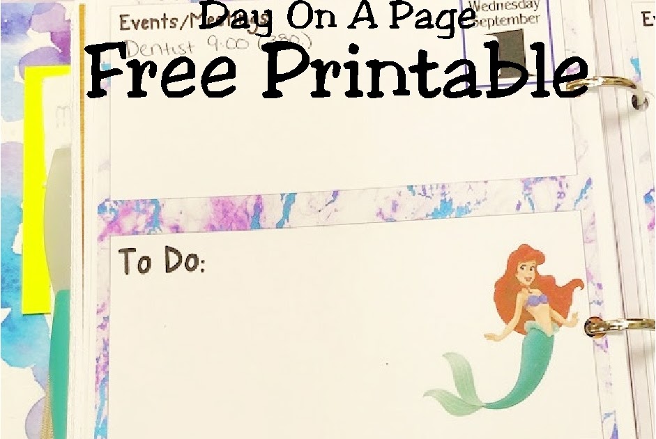 Princess Planner Calendar Printable with One Day on a Page