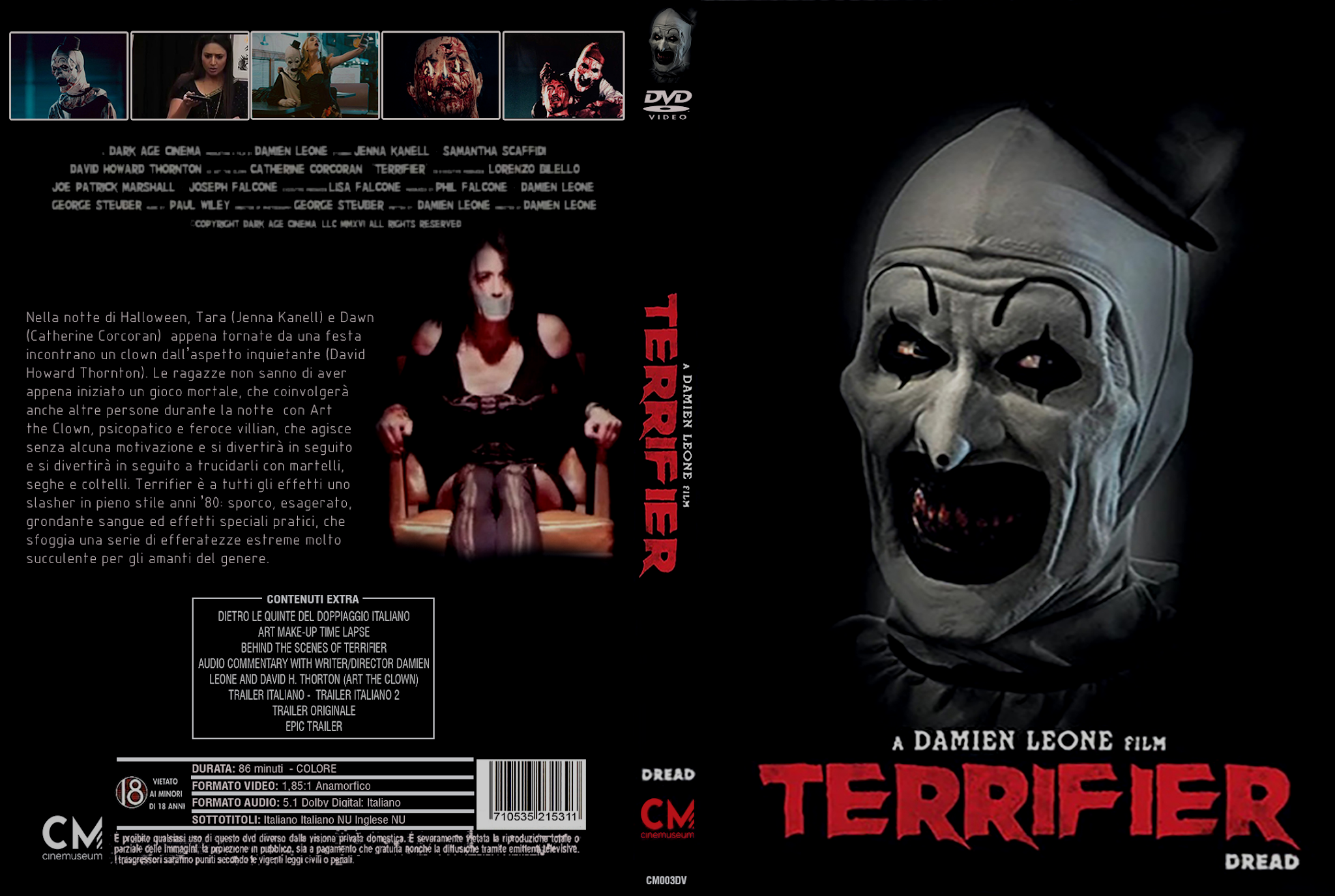 TERRIFIER (2017) VHS, DVD and BLU-RAY Covers - Creeper Features