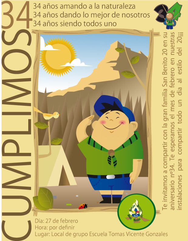 Kru.caturas: invitación aniversario 34 grupo scout san bendito 20