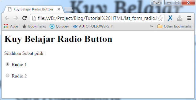 Fungsi Tag Input Type Radio Beserta Cara Penggunaannya