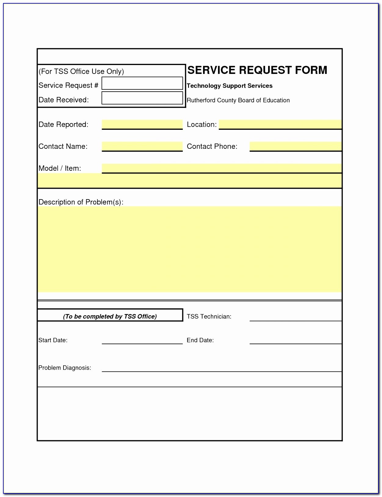 Free Extra Work Order Forms - Invoice Template