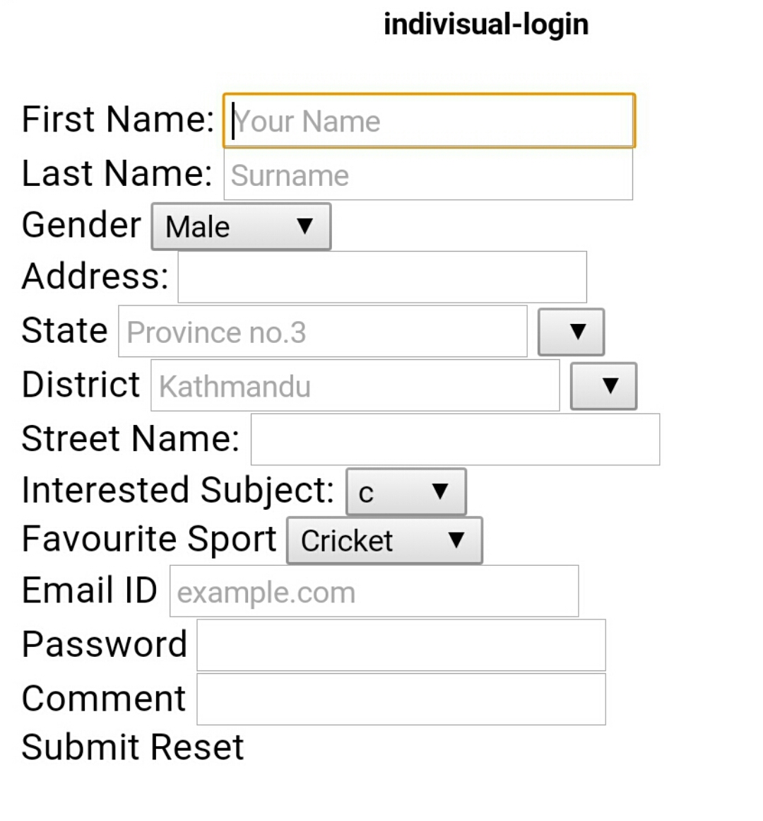 How To Write Html Code For Form Table Order List Or Unorder List