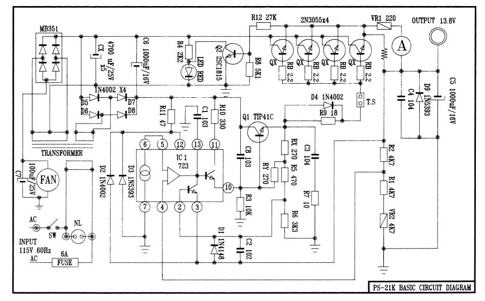 ** DIY Eletrônica CE: Circuito esquema da fonte Pyramid modelo PS-21k.