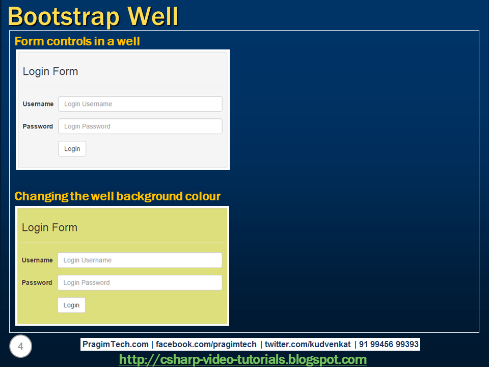 Sql Server Net And C Video Tutorial Bootstrap Well