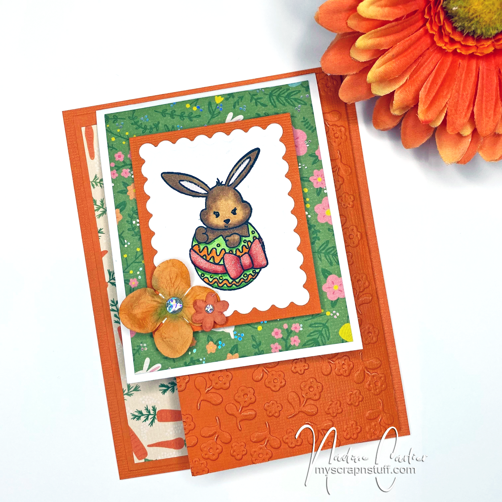 Fun Fold Easter Card ~ Nadine Carlier