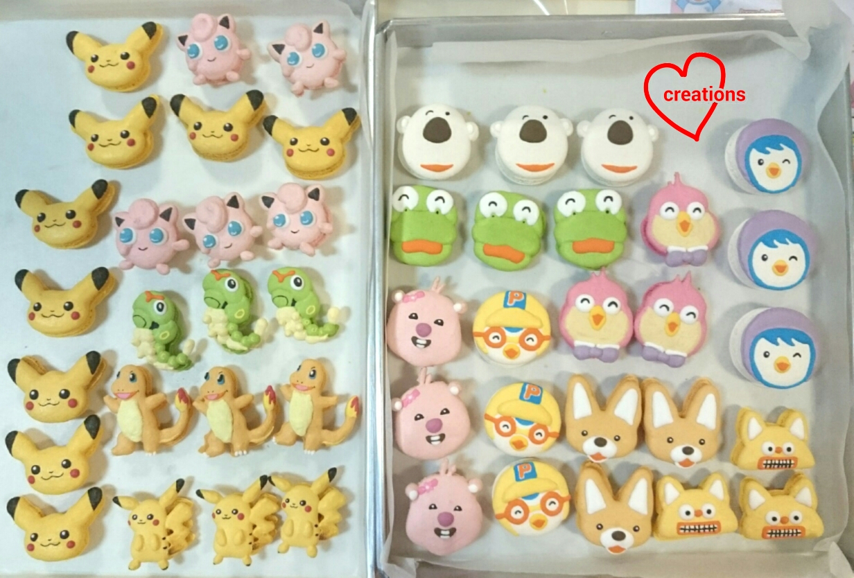 Loving Creations for You: Pokemon Peppermint Dark Chocolate Macarons ...