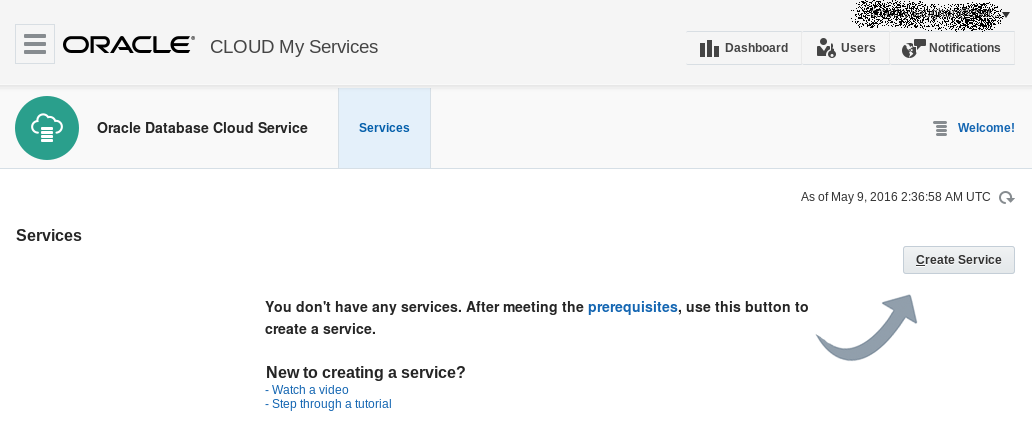 --Kundun Oracle--: Setting up an Oracle Cloud Database Service