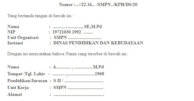 Contoh Nomor Surat Pernyataan Melaksanakan Tugas Spmt - Delinewstv